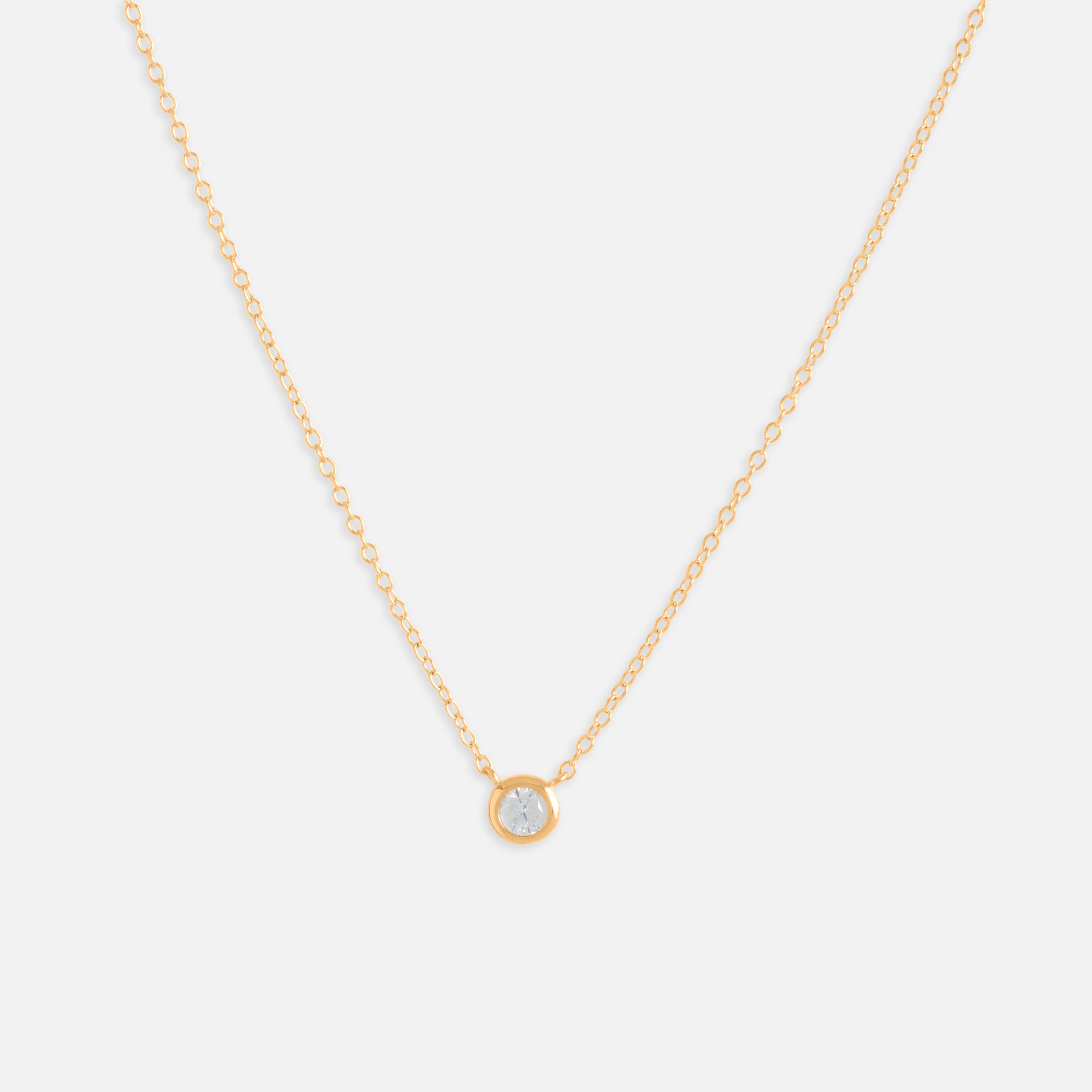 Bezel Stone Pendant Necklace – SIXTY STAX